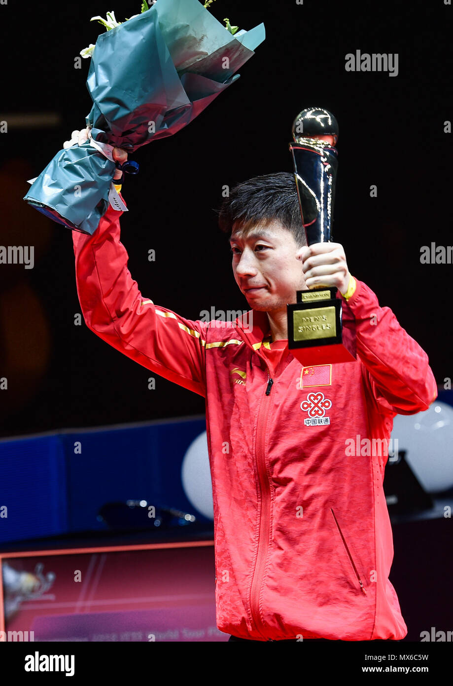 Shenzhen, China's Guangdong Province. 3rd June, 2018. Ma Long of China ...