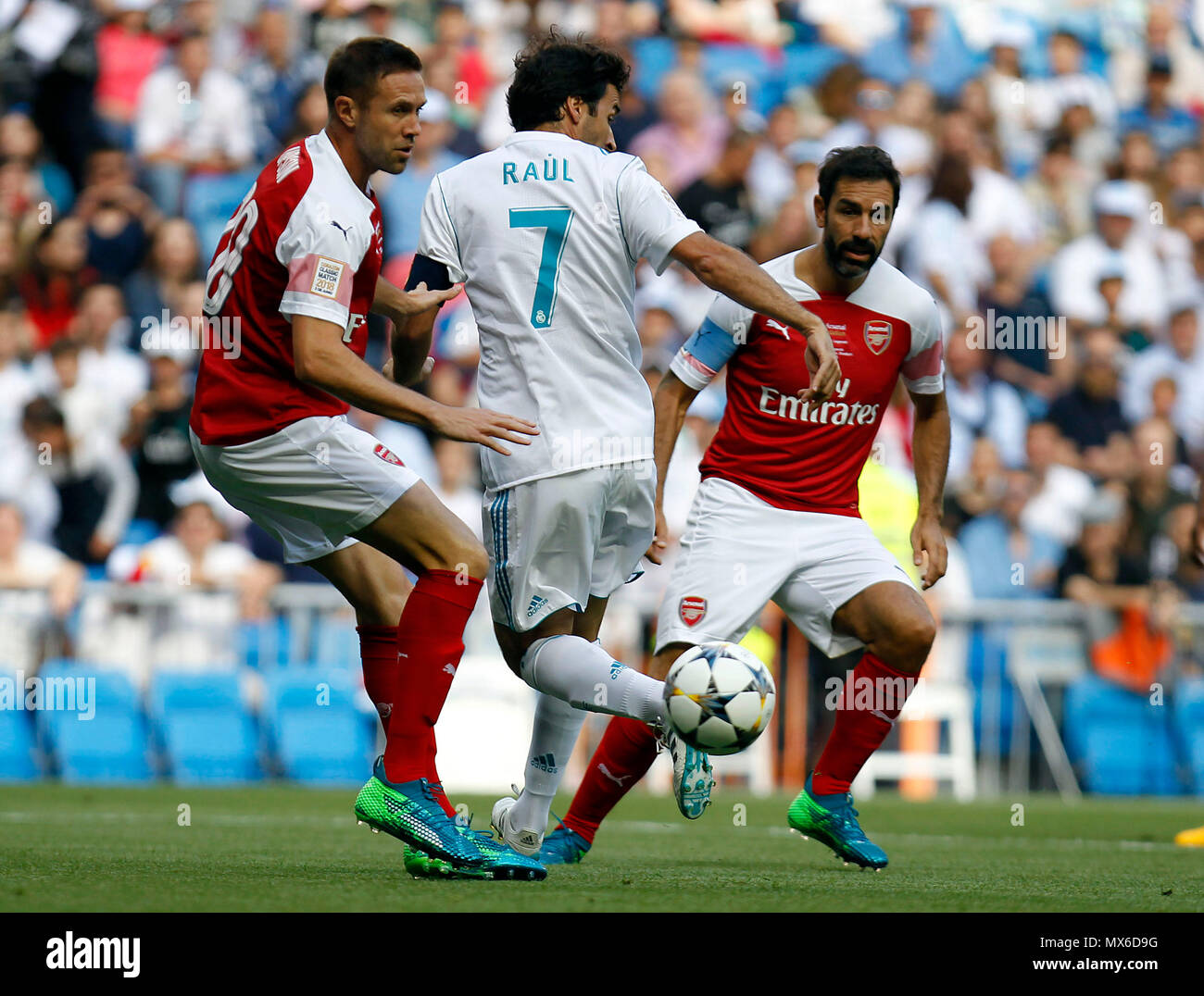 Soccer match between Real Madrid Leyendas and Arsenal Legends, held at ...