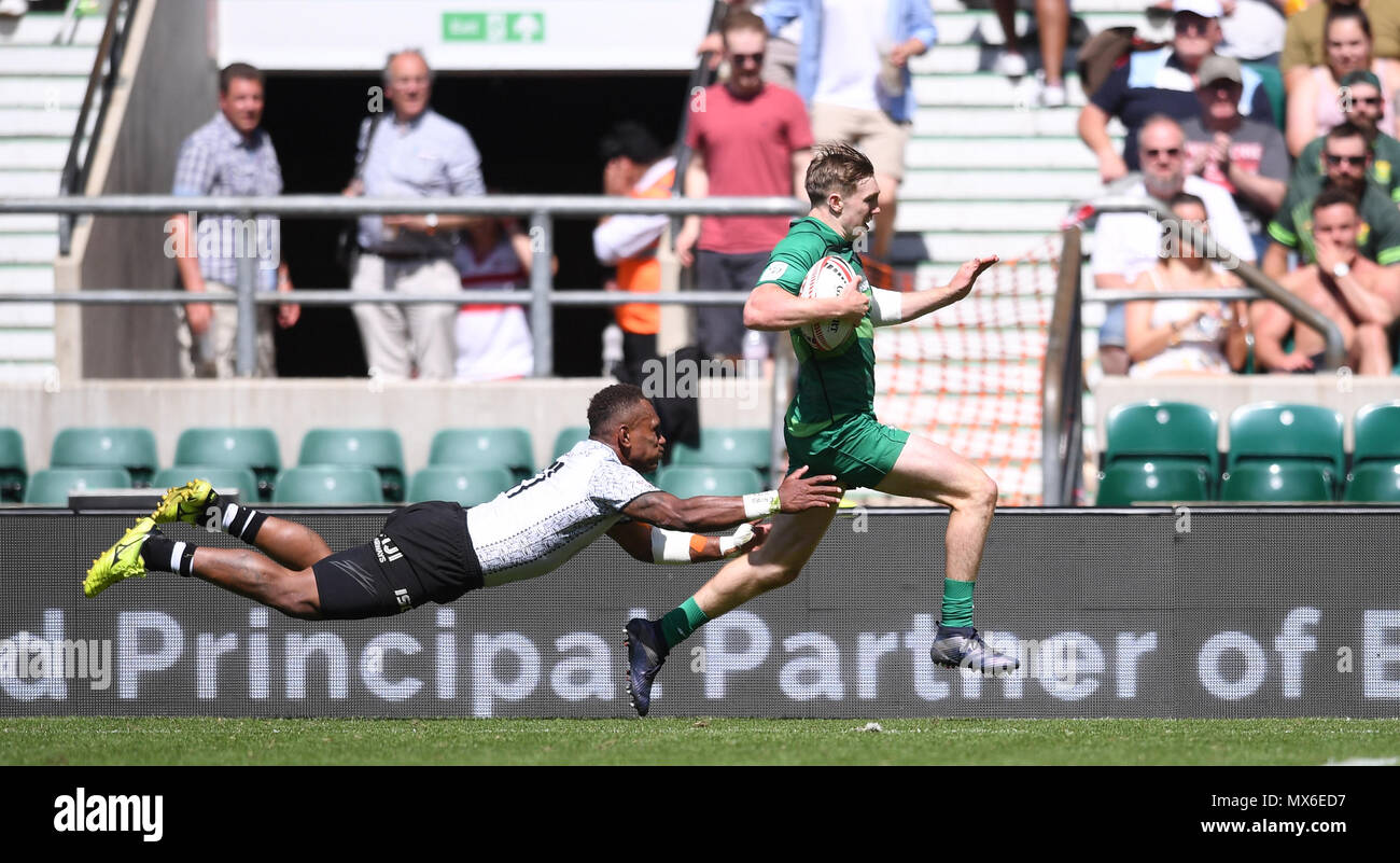 Twickenham Stadium, London, UK. 3rd June, 2018. HSBC World Rugby Sevens ...