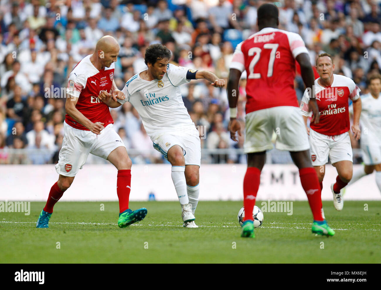 Soccer match between Real Madrid Leyendas and Arsenal Legends, held at ...