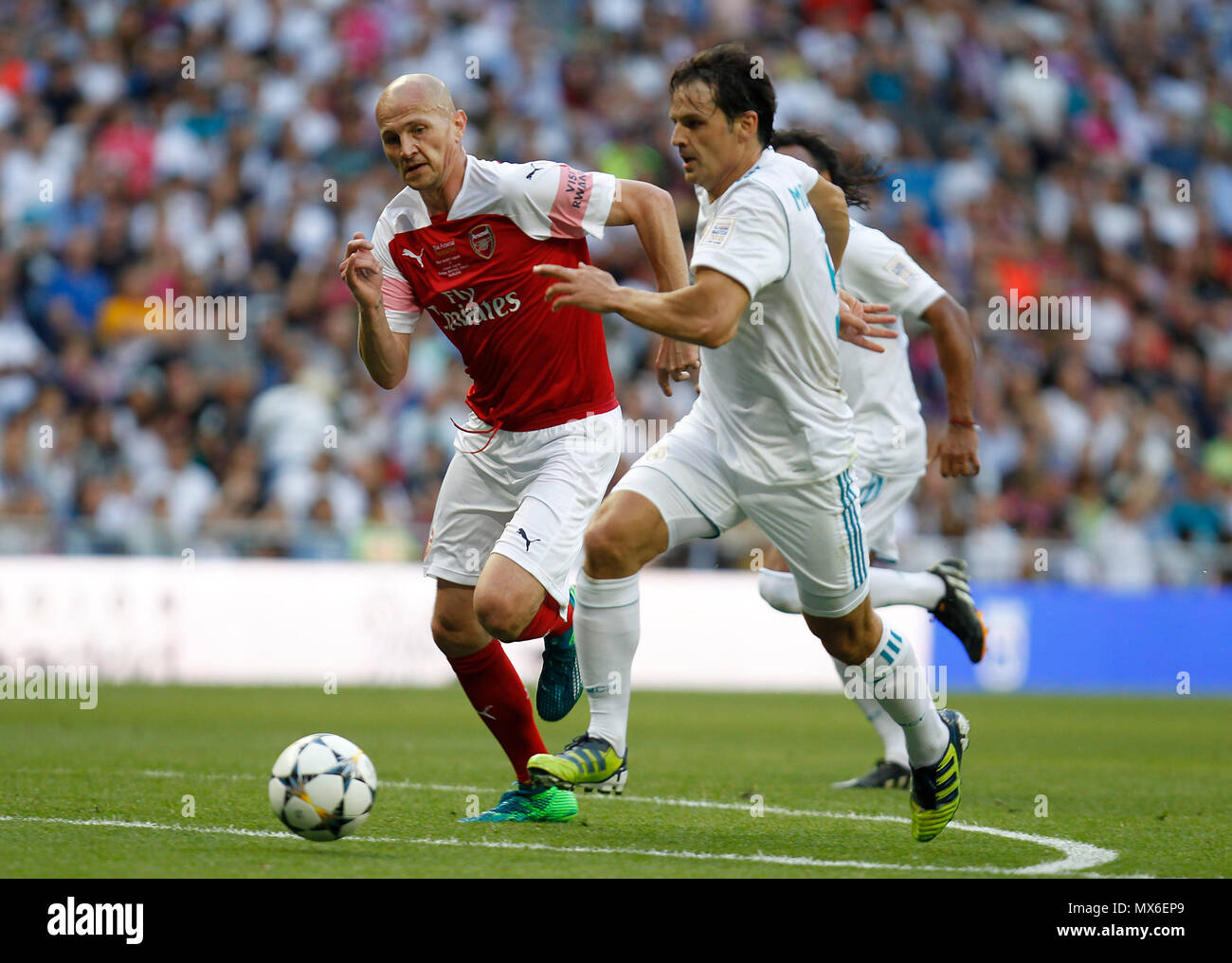 Soccer match between Real Madrid Leyendas and Arsenal Legends, held at ...