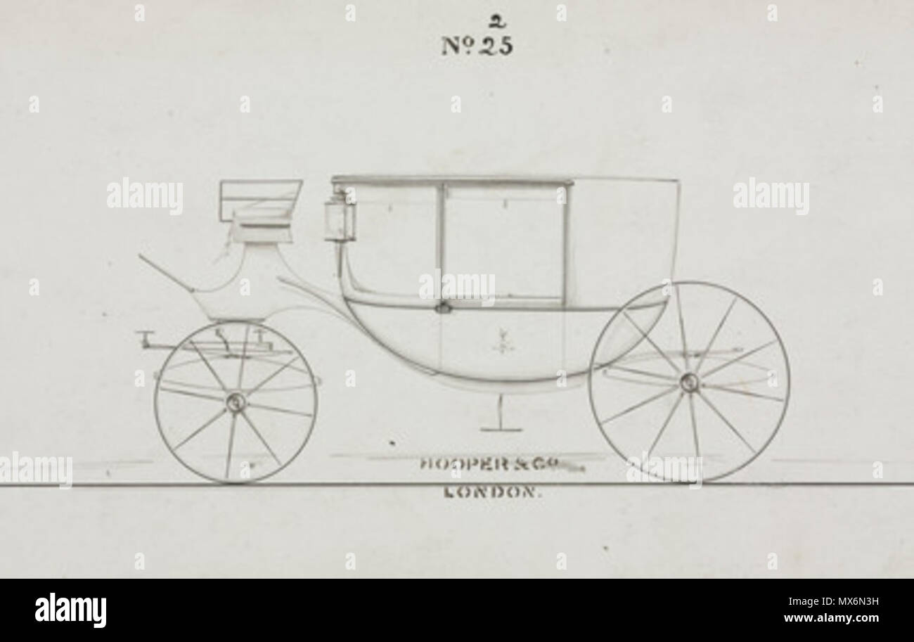. Drawing of a design for a horse-drawn coach produced by the ...