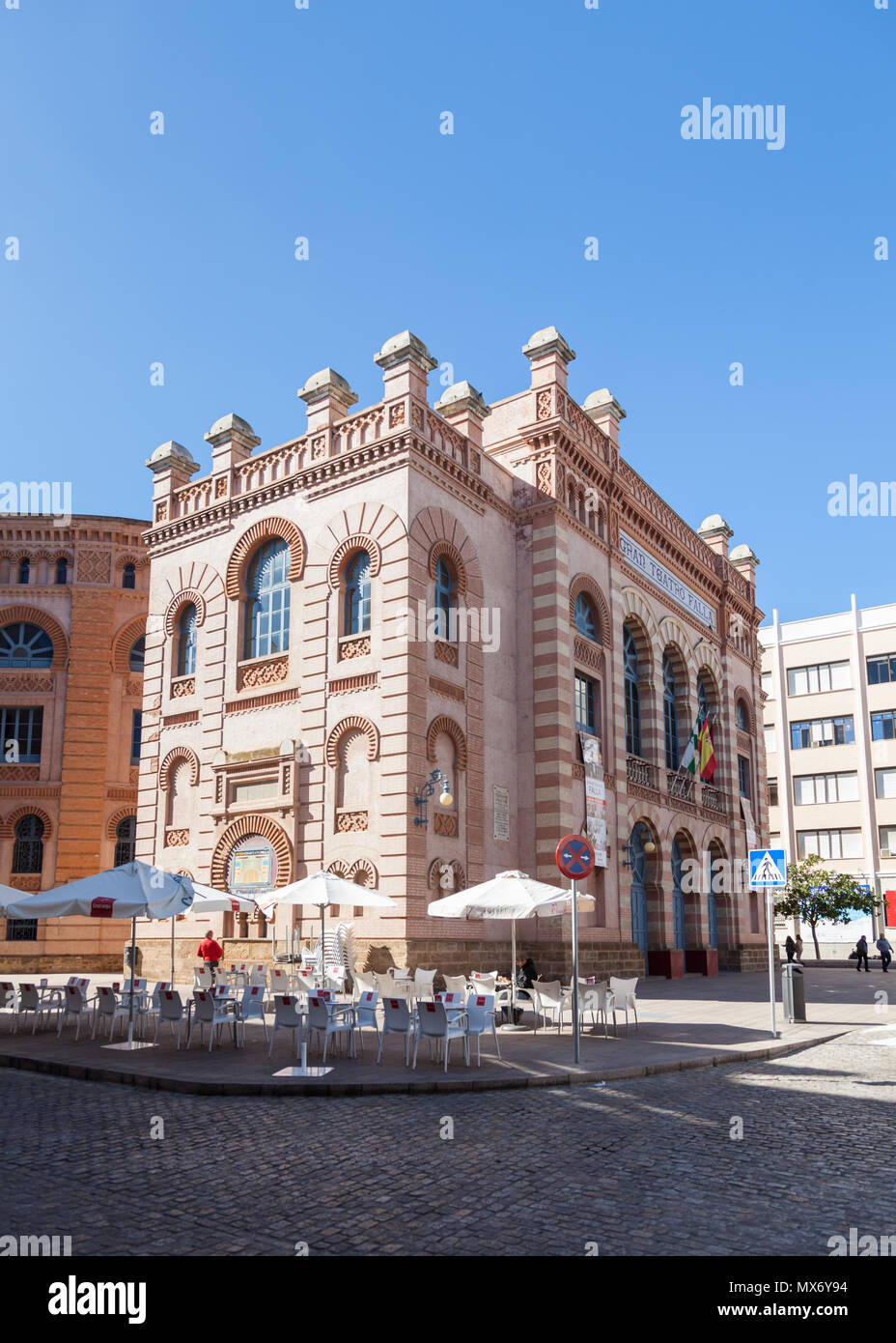 The "Gran Teatro Falla" is a theatre in the city of Cadiz, Spain Stock ...