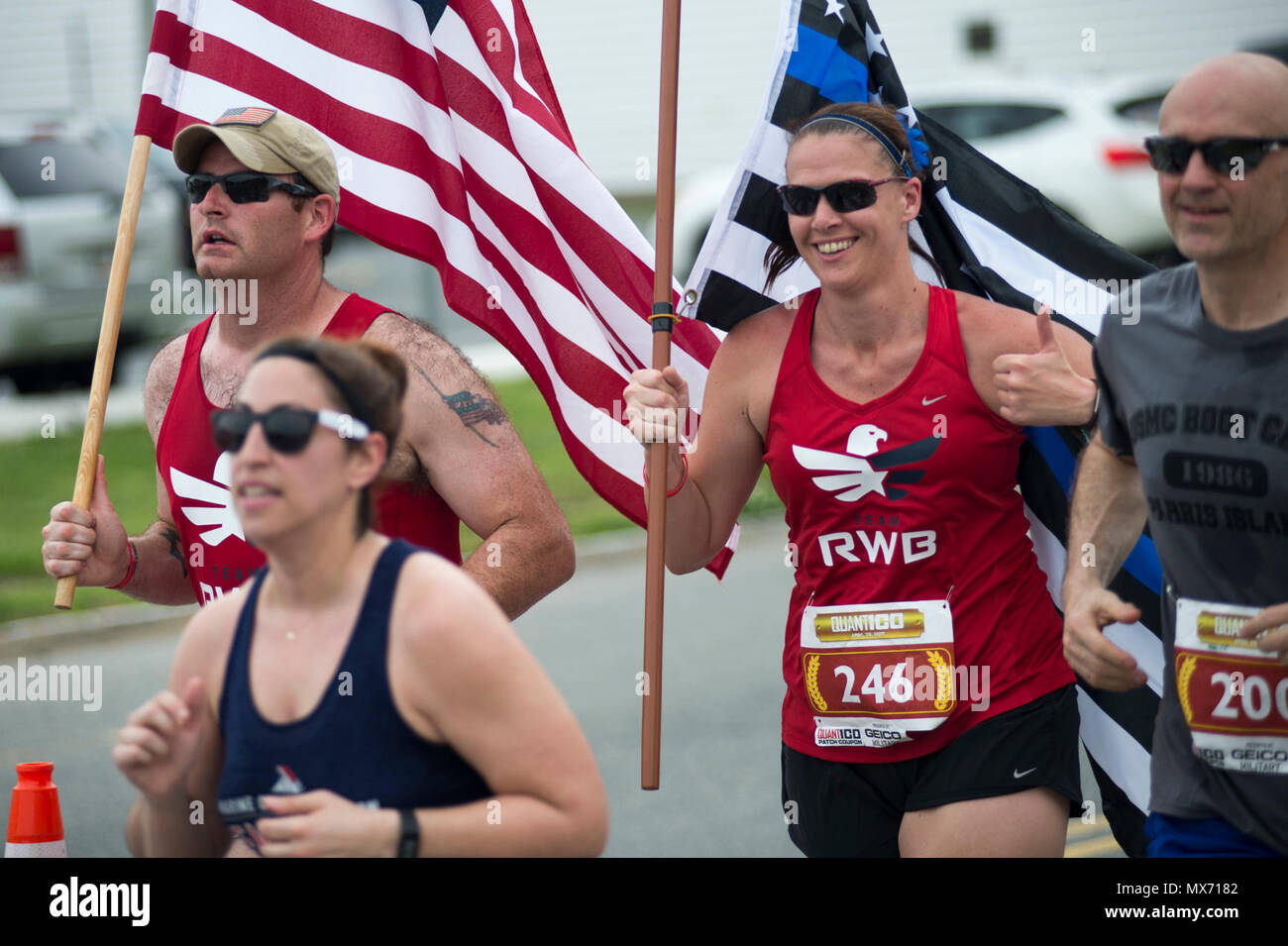 Participants finish the first lap of the Centennial Quantico 100, held ...