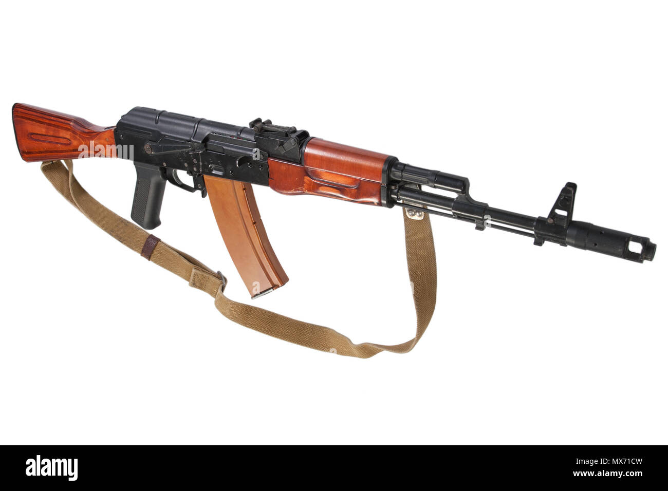kalashnikov ak isolated on a white background Stock Photo - Alamy