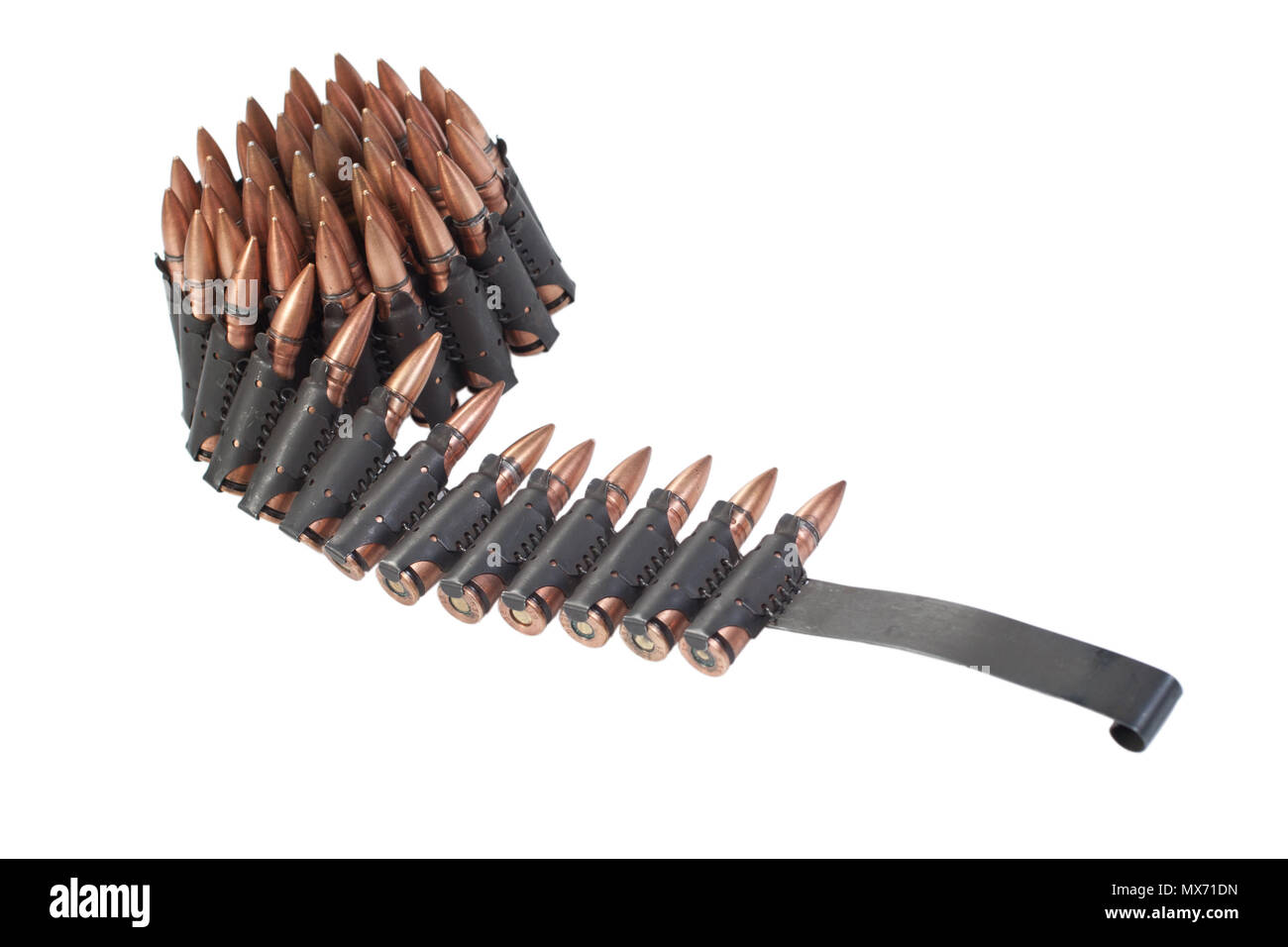 chain of cartridges on white background Stock Photo - Alamy