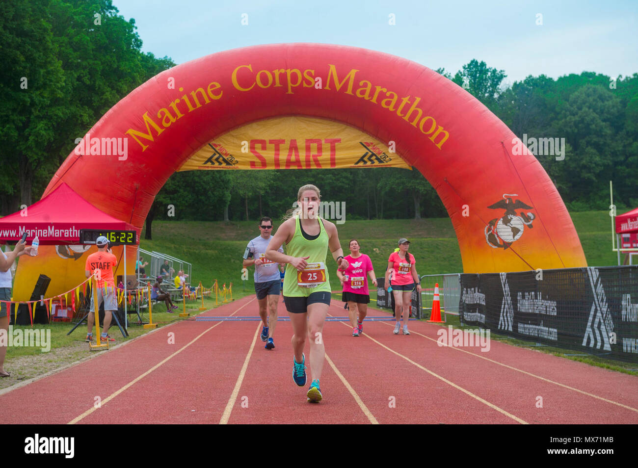 Daniela Fox-Moles participates in the Centennial Quantico 100, held at ...