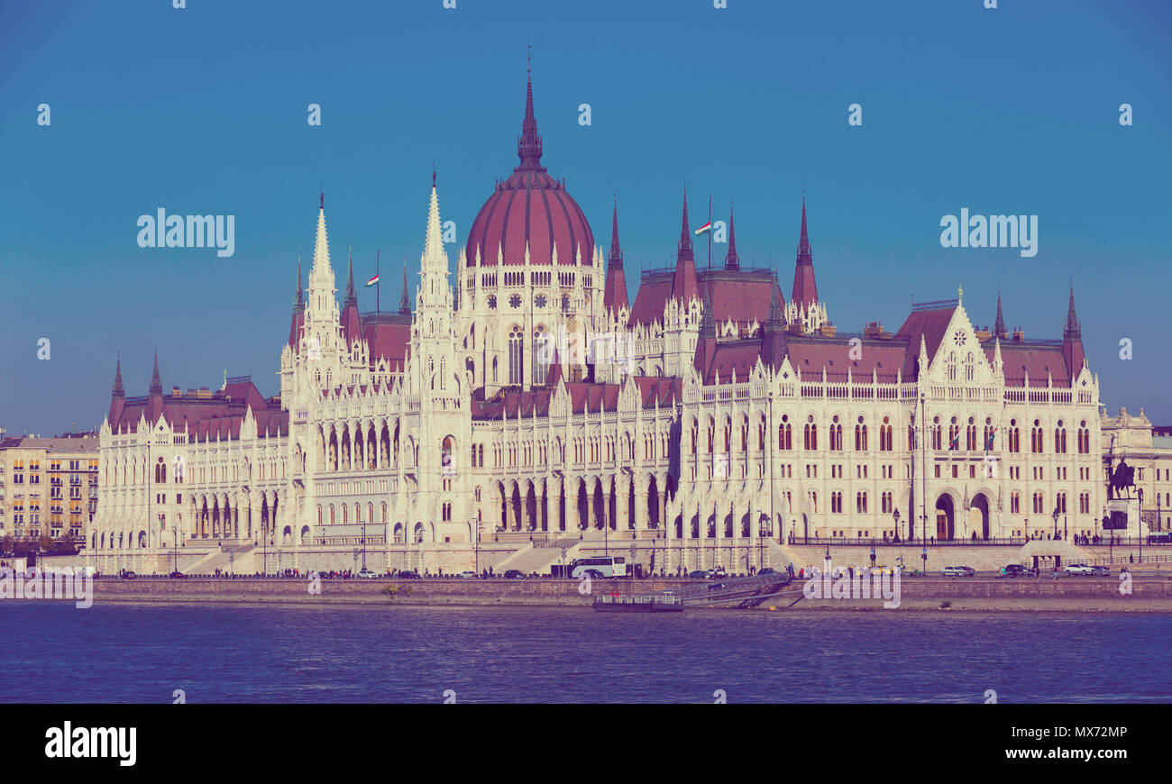 Gothic palace of Parliament of Budapest, symbol of Hungary independence ...
