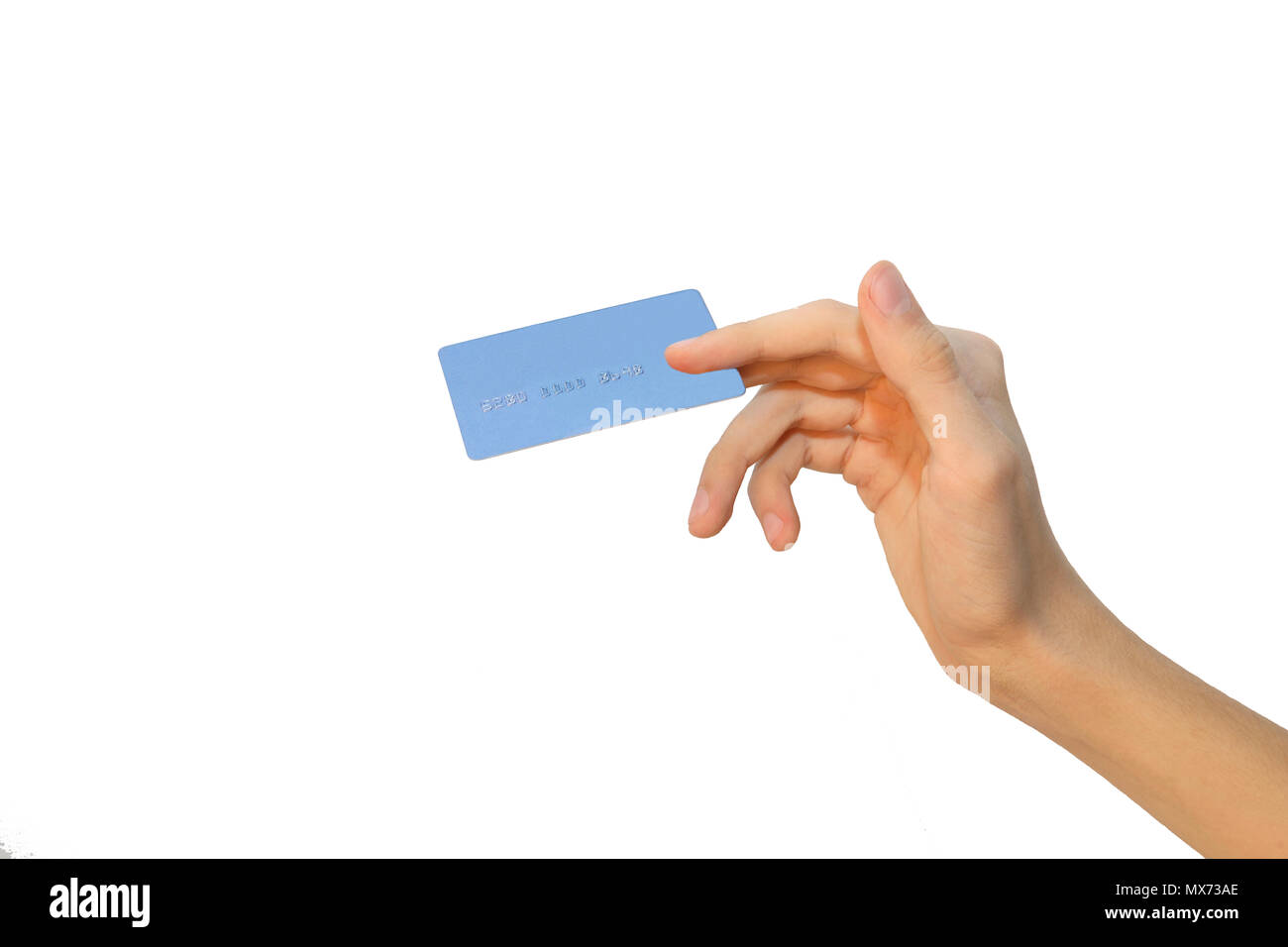Hand holding credit card isolated on white Stock Photo - Alamy