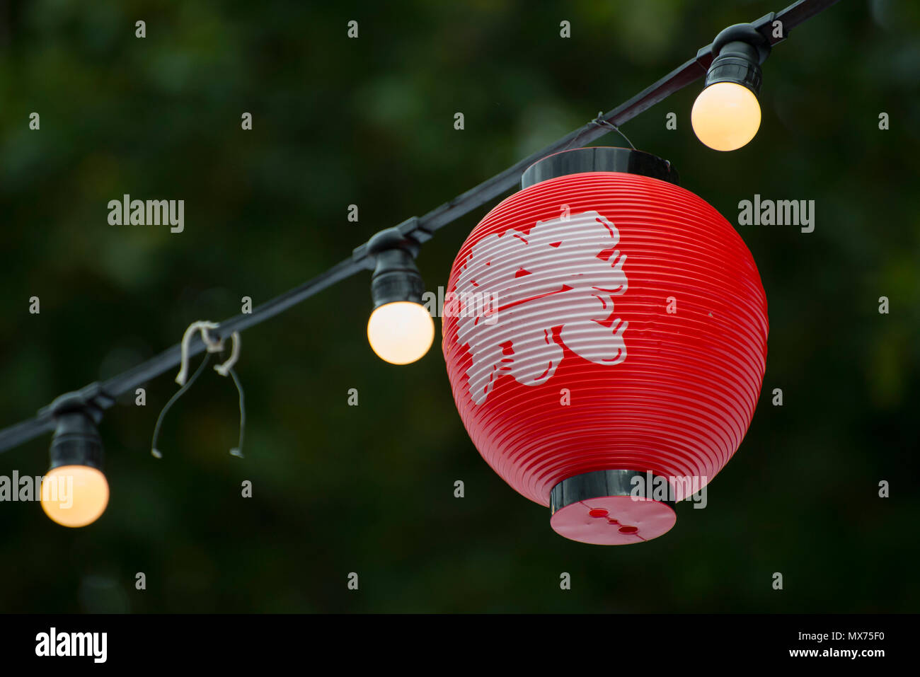 A red Japanese paper lantern Stock Photo - Alamy