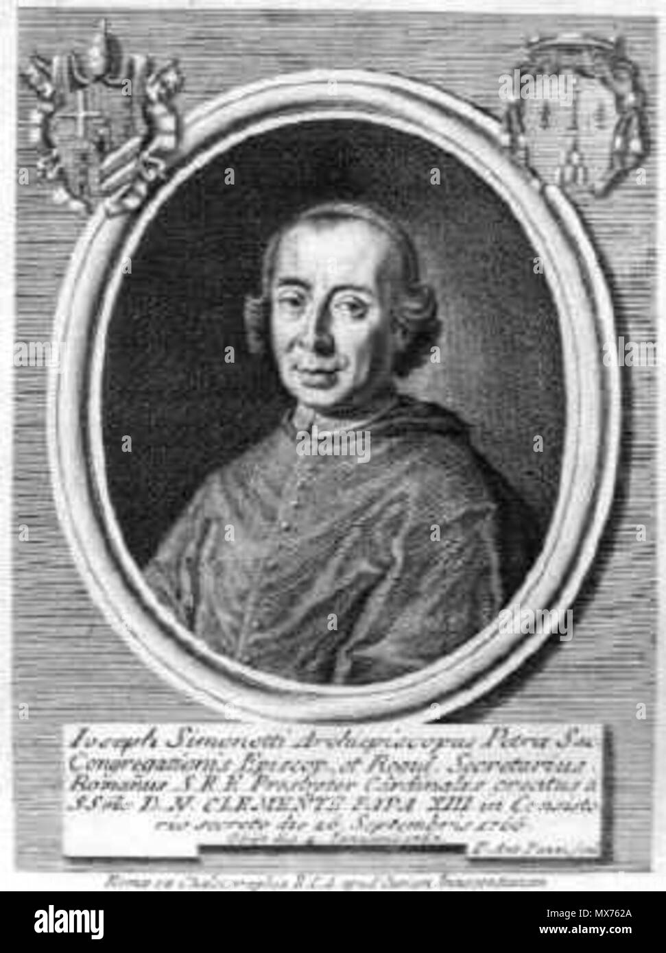 . Cardinal Giuseppe Simonetti . 18th century. attributed to Hieronymus ...