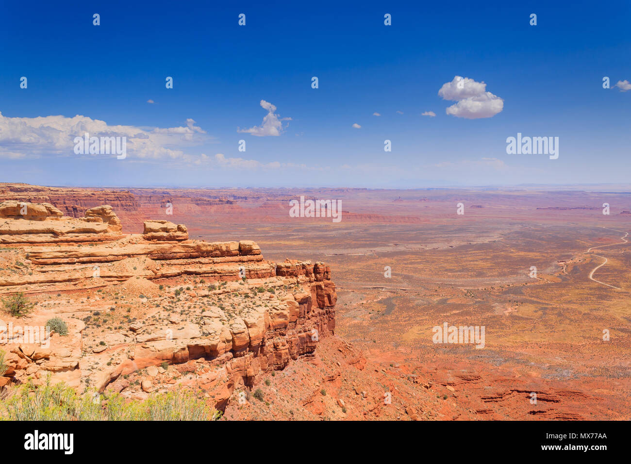 Arizona panorama from Moki Dugway, Muley Point Overlook. Open space ...