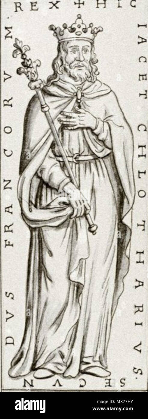 . English: Chlothar II. Français : Tombeau de pierre à droite du grand ...