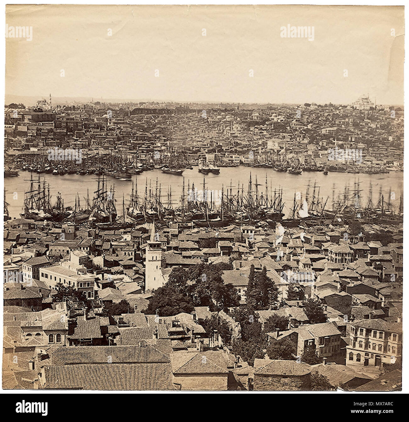 . Panorama of Constantinople from the Galata Tower, consisting of 11 ...