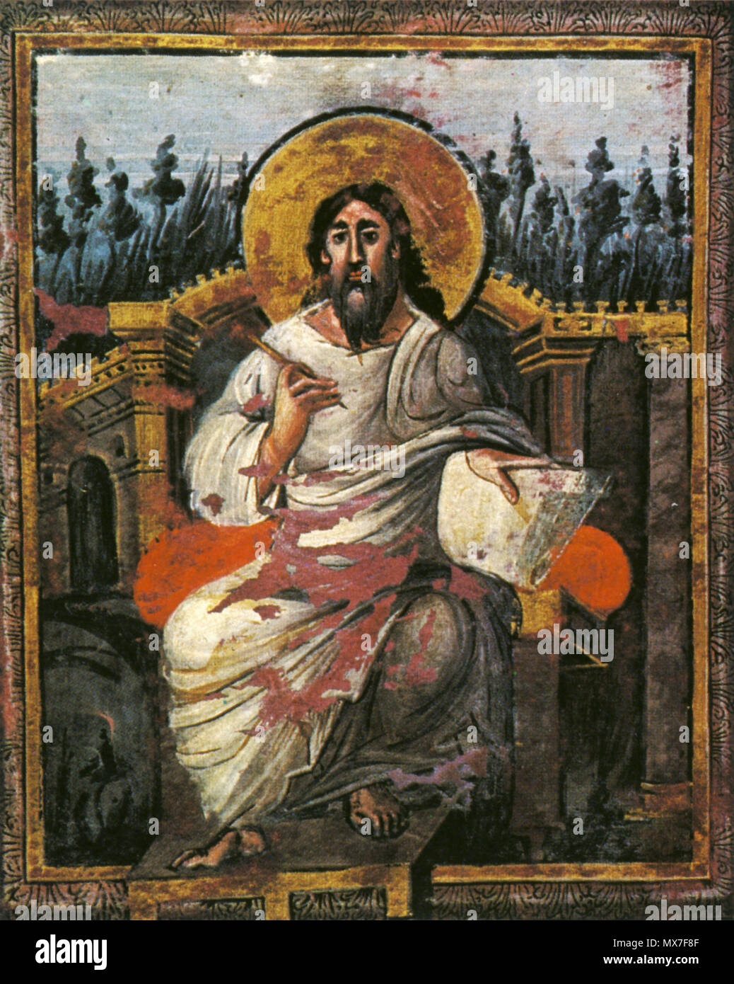 . English: St. John, from the Coronation Gospels. 32.4 x 24.9 cm ...