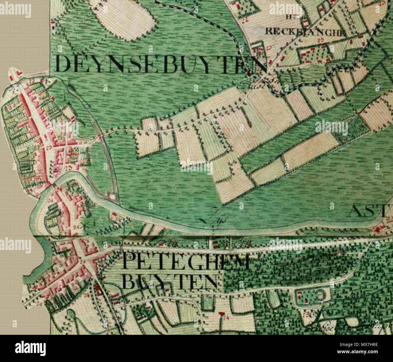 157 Deinze, Belgium ; Ferraris map Stock Photo - Alamy