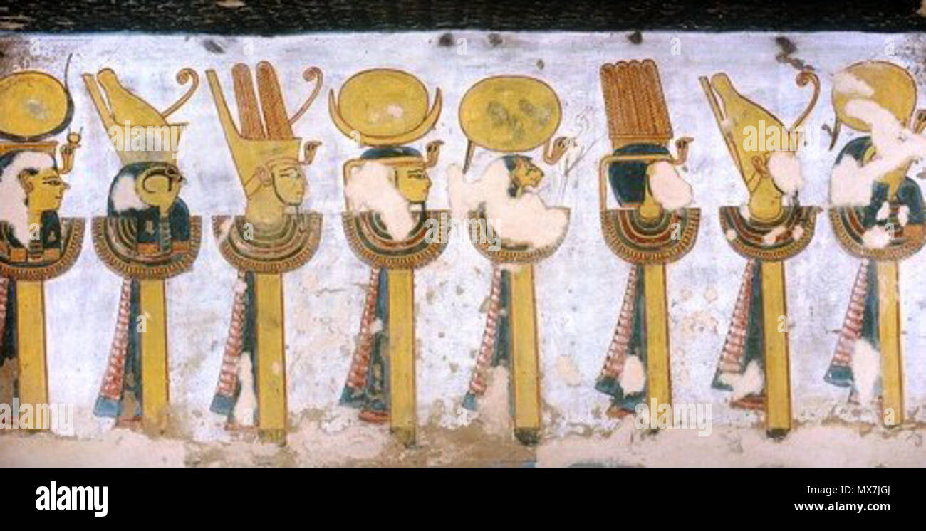 . English: Star pattern; divine standards. Scene from tomb of Ramses ...