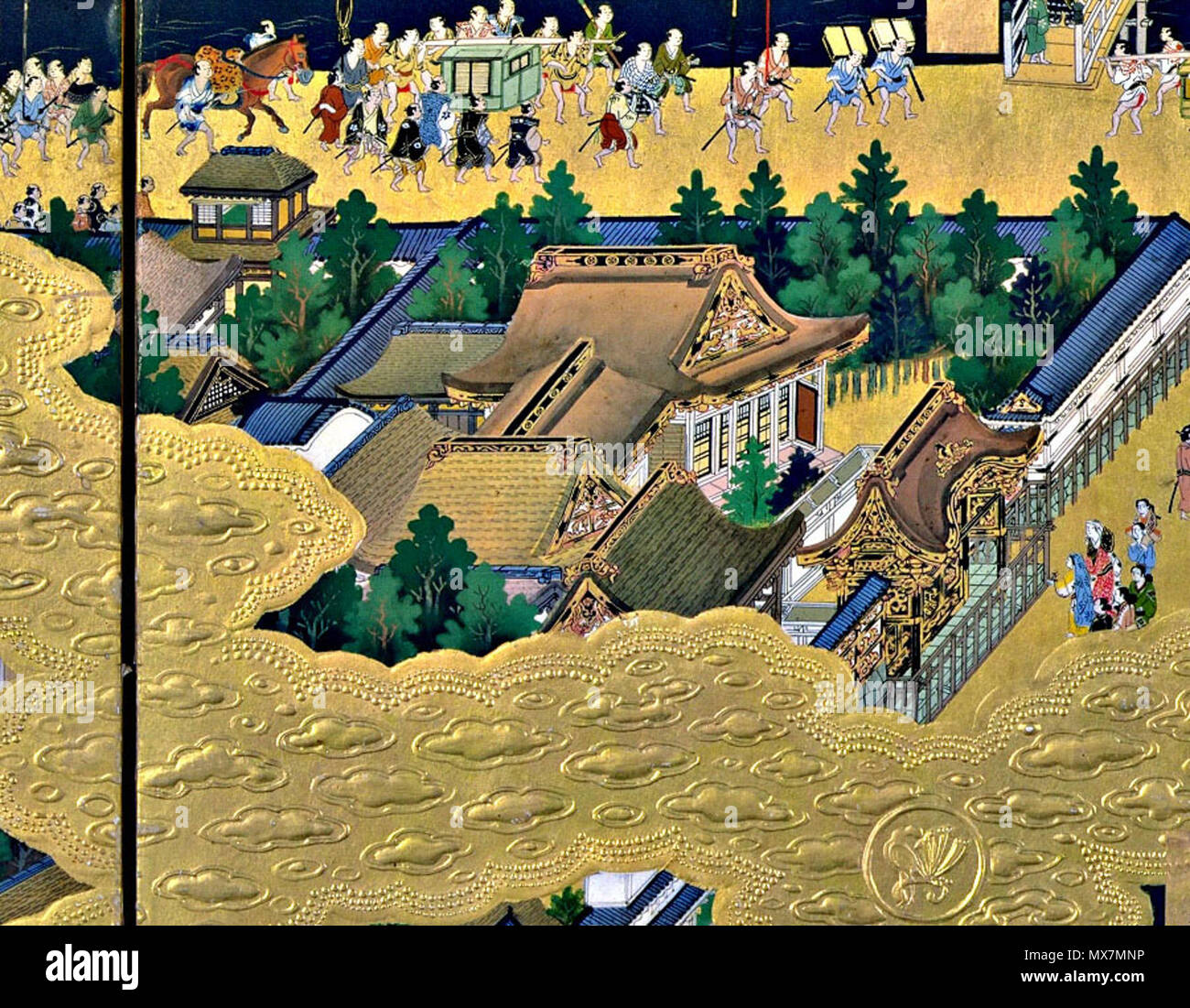 . LOWER MIDDLE OF SECOND PANEL, Left Screen (Otemon Gate of Edo Castle ...