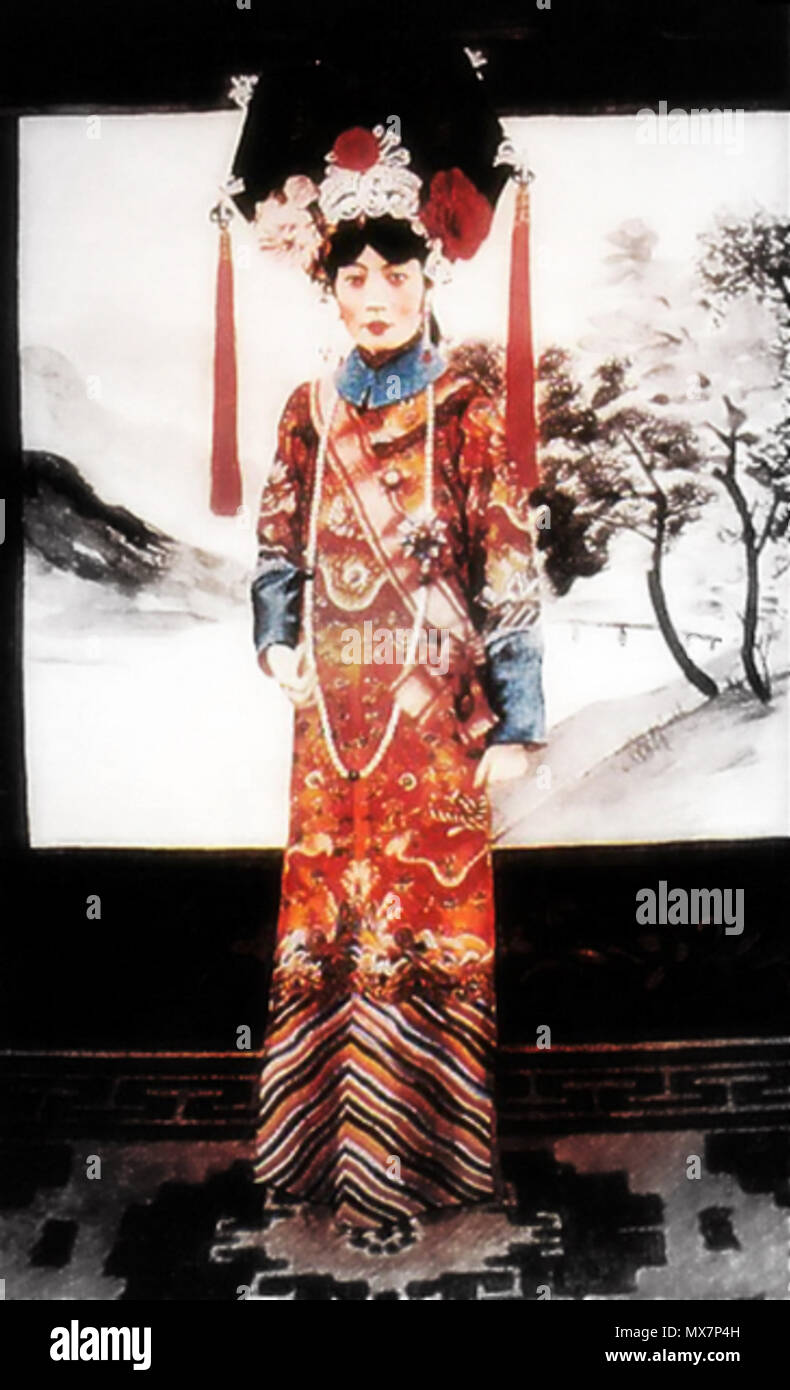 . Photograph of the Qing Dynasty Empress Gobele Wan-Rong of XuanTong ...