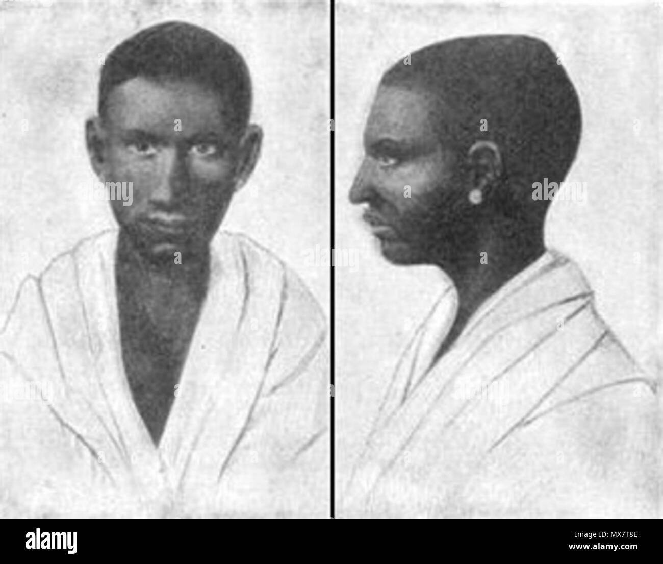 . Sketch of a woman of the Beta Yisrael (Jews of Ethiopia), originally ...