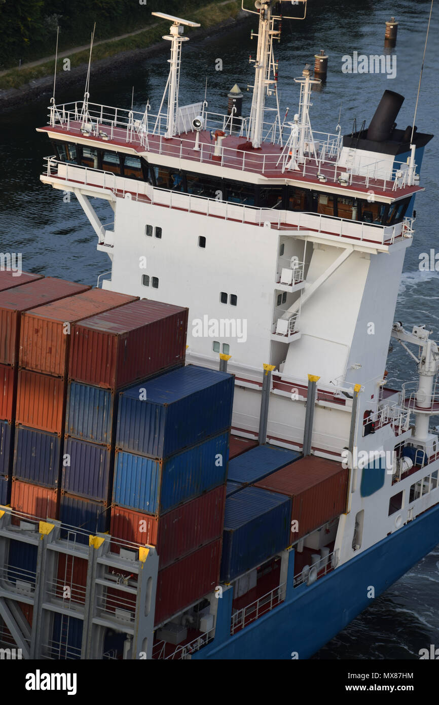 Ships in the canal. Different perspective and ship types. Passenger and ...