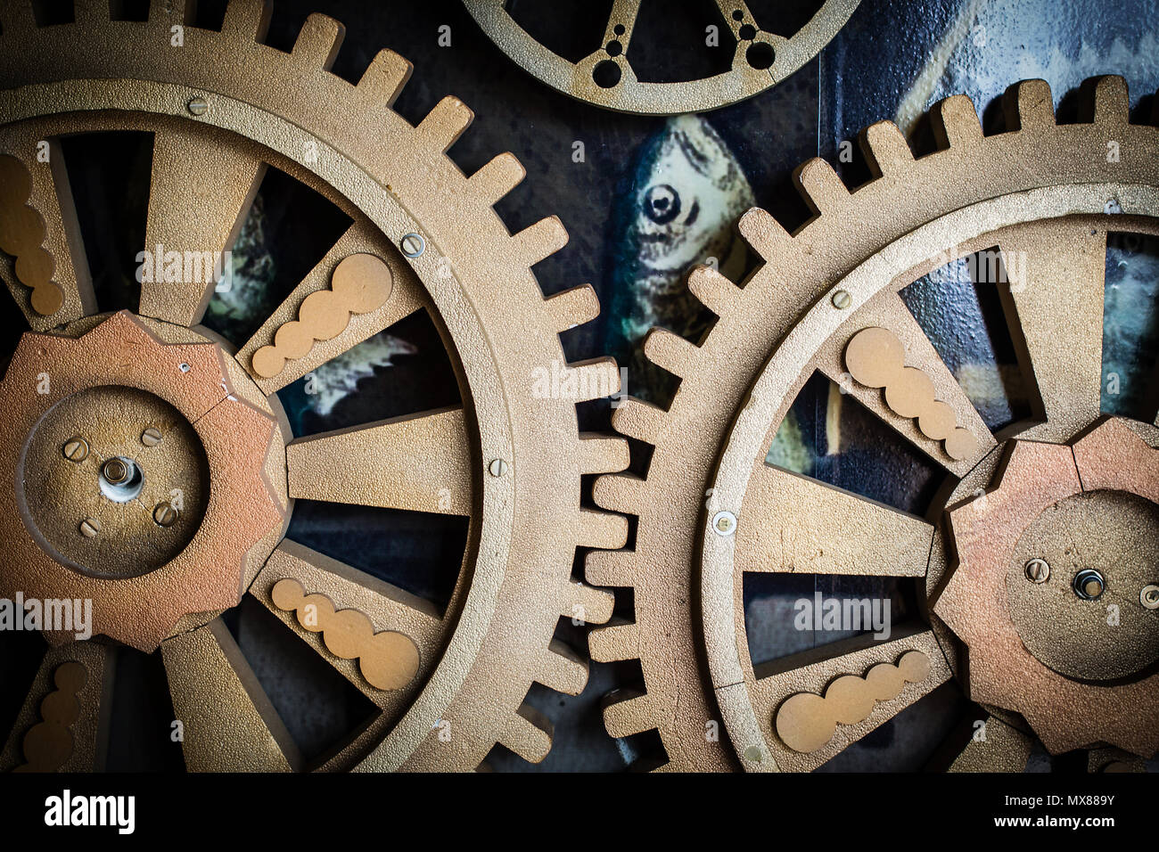 two big gear wheel cooperating Stock Photo - Alamy