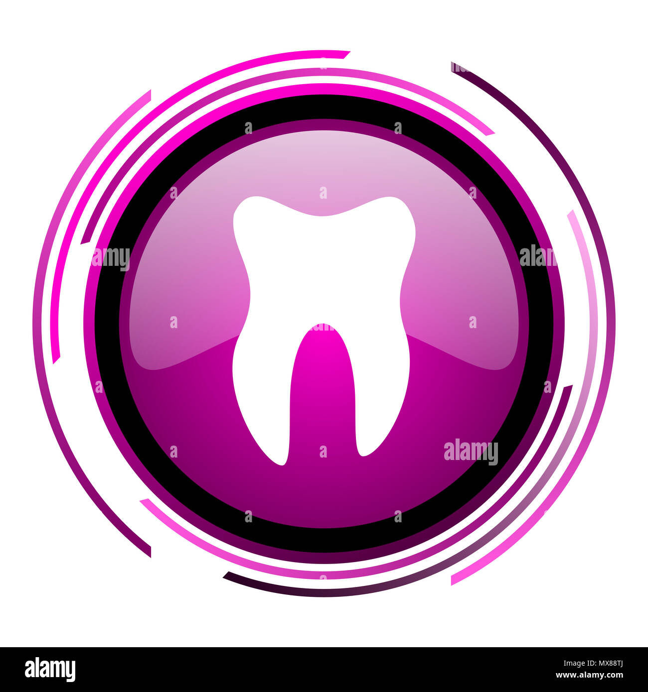 Tooth pink glossy web icon isolated on white background Stock Photo - Alamy