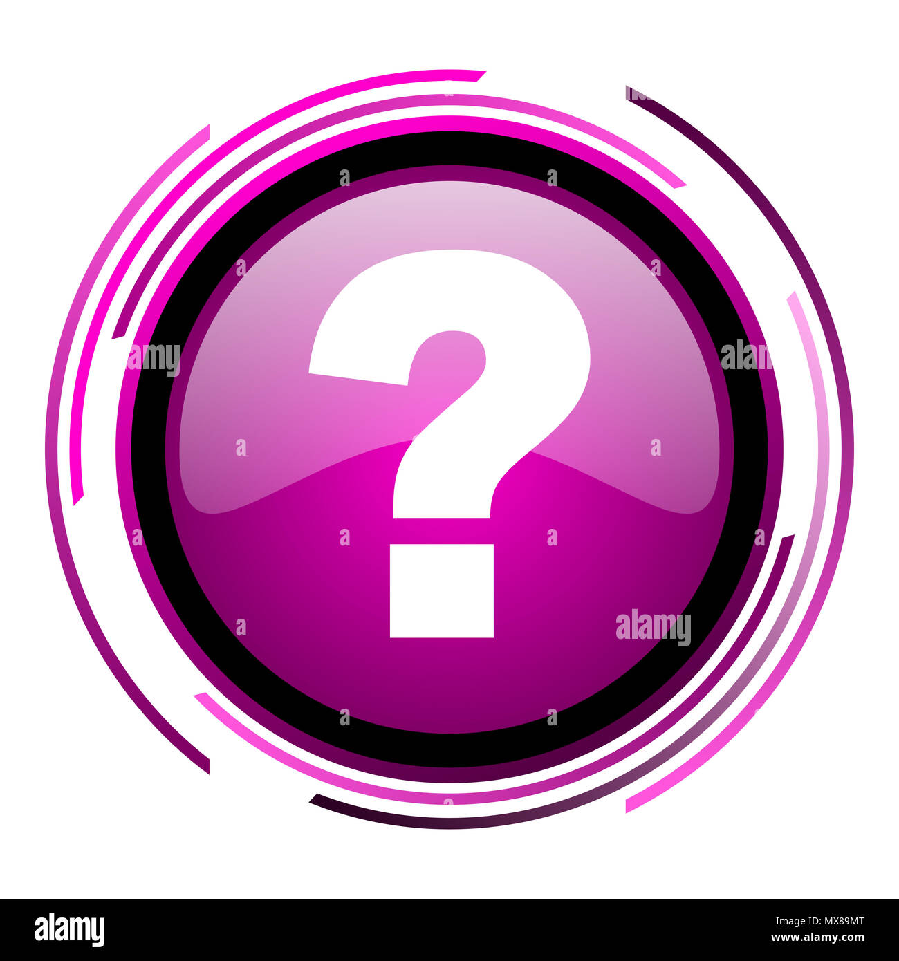 Question mark pink glossy web icon isolated on white background Stock ...