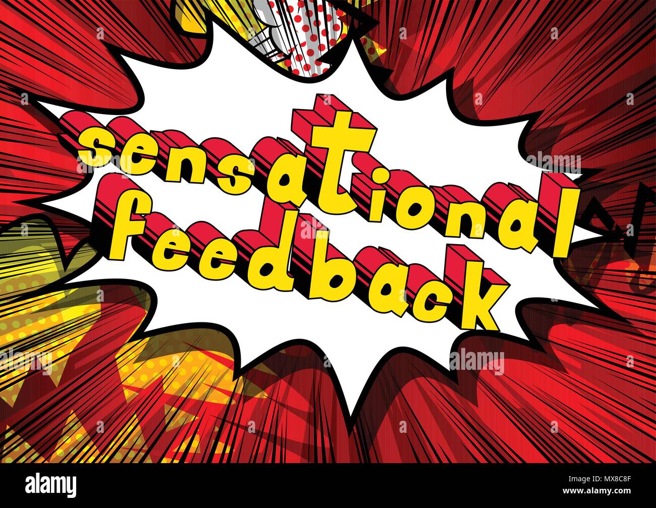 Sensational Feedback - Comic book word on abstract background Stock ...