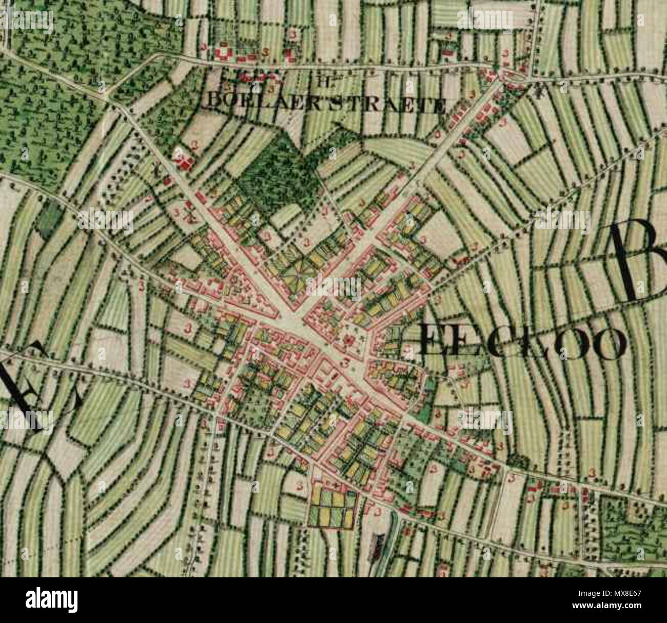 180 Eeklo, Belgium ; Ferraris Map Stock Photo - Alamy