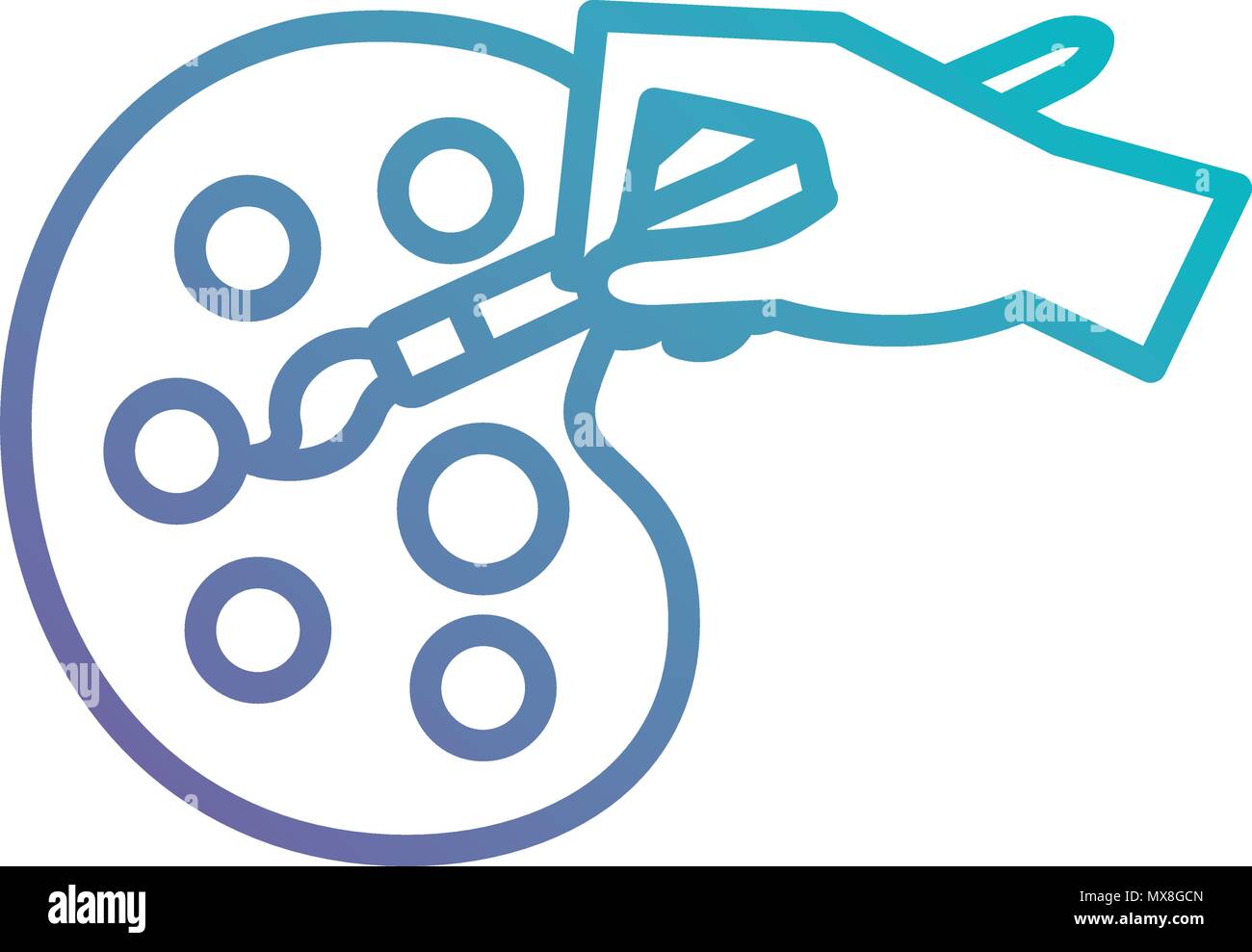 Artist using paint brush Stock Vector Images - Alamy