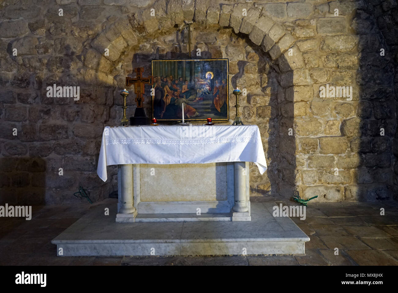 NAZARETH, ISRAEL - CIRCA MAY 2018 Altar in Synagogue church Stock Photo ...