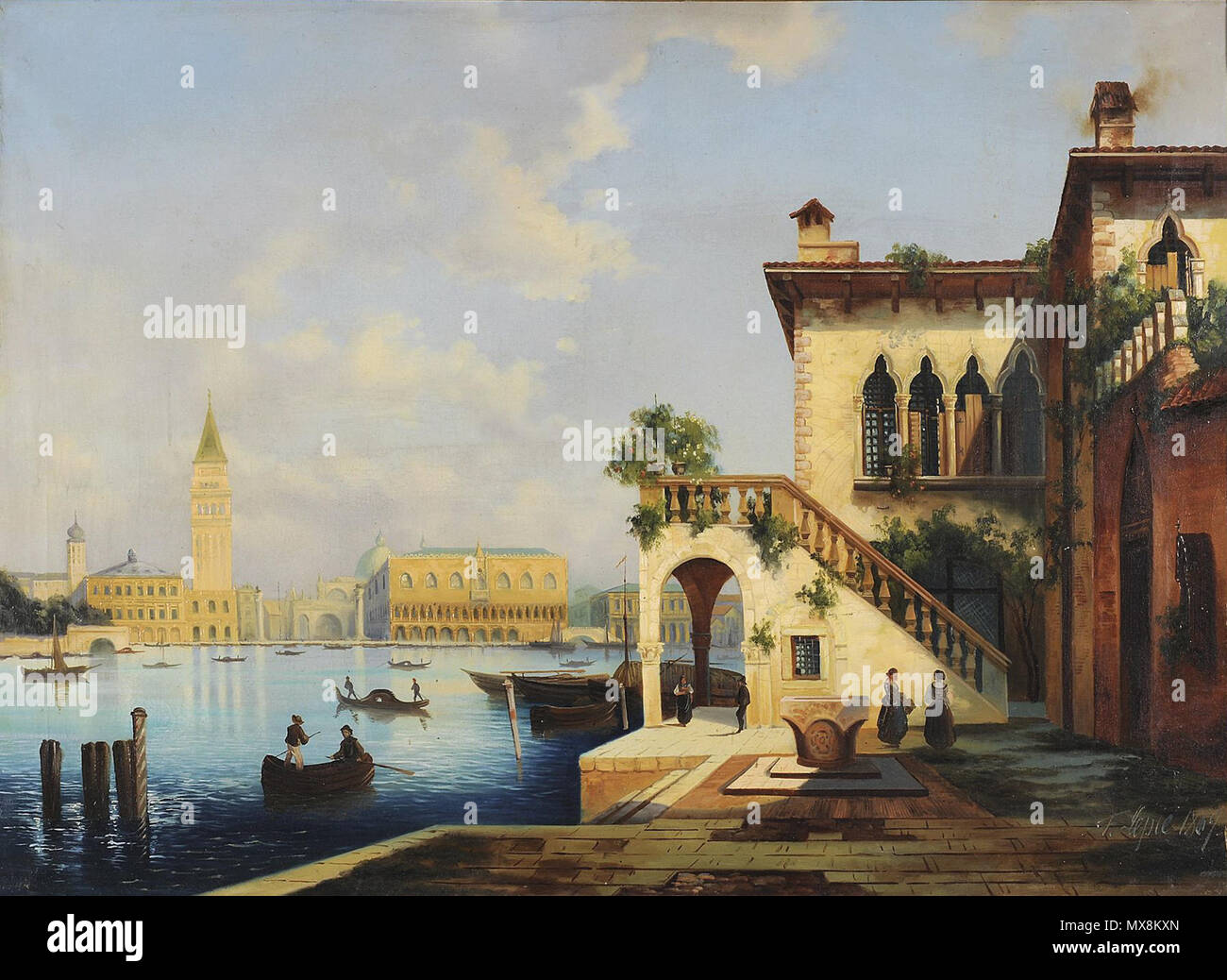 . 'Venedig mit Blick auf den Markusplatz', signiert F. Lepie, datiert ...