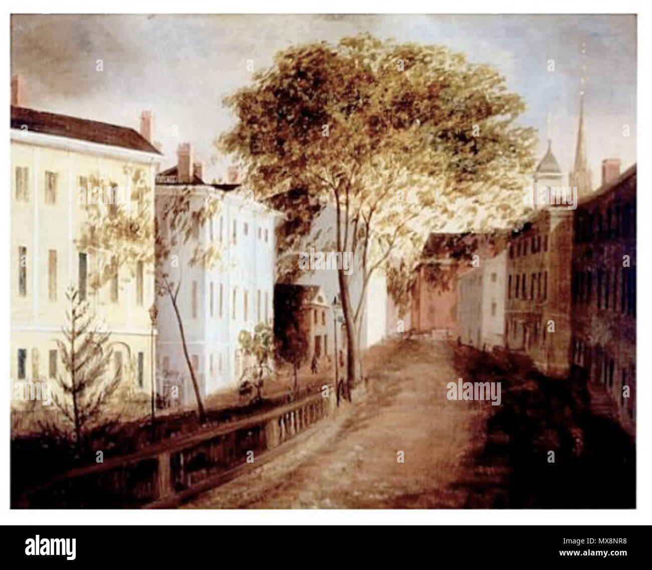 . English: Art work by an anonymous artist, depicting Franklin Street ...