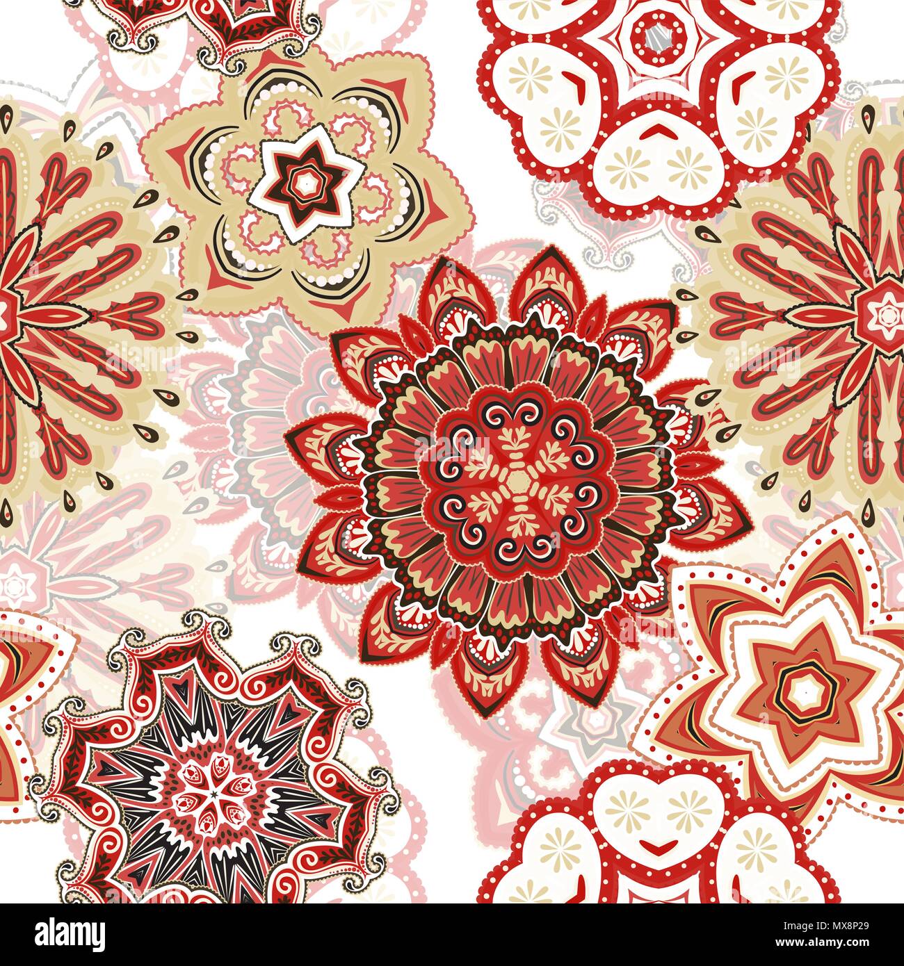 Seamless mandala pattern for printing on fabric or paper. Hand drawn ...