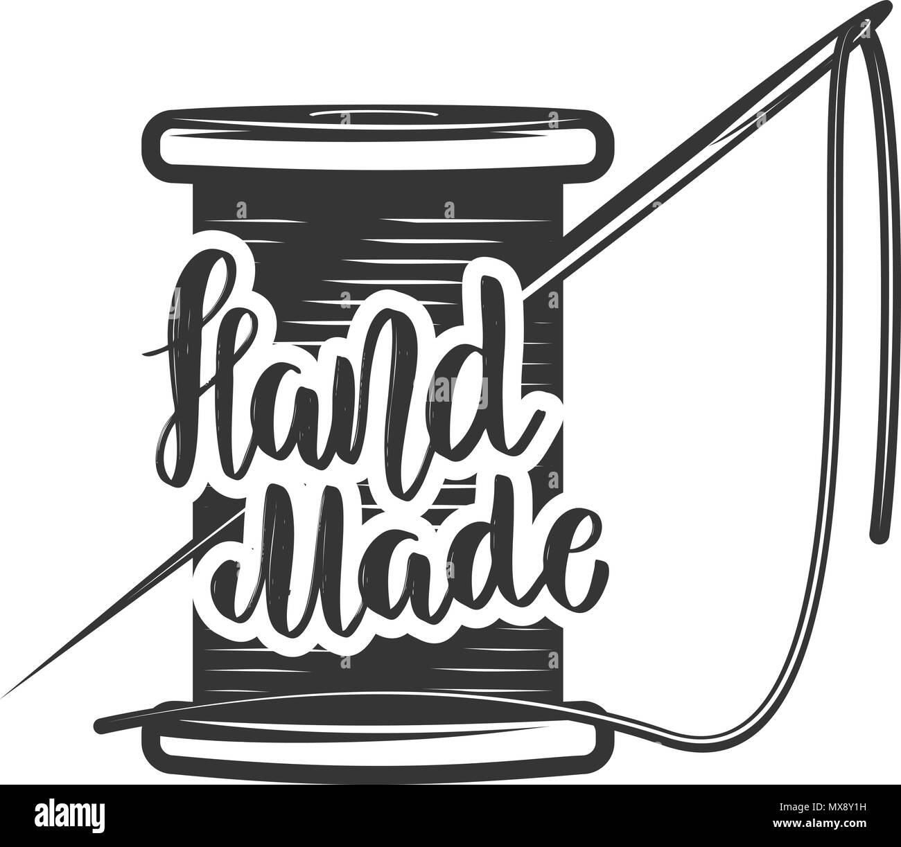 Cotton reel and needle Stock Vector Images - Alamy