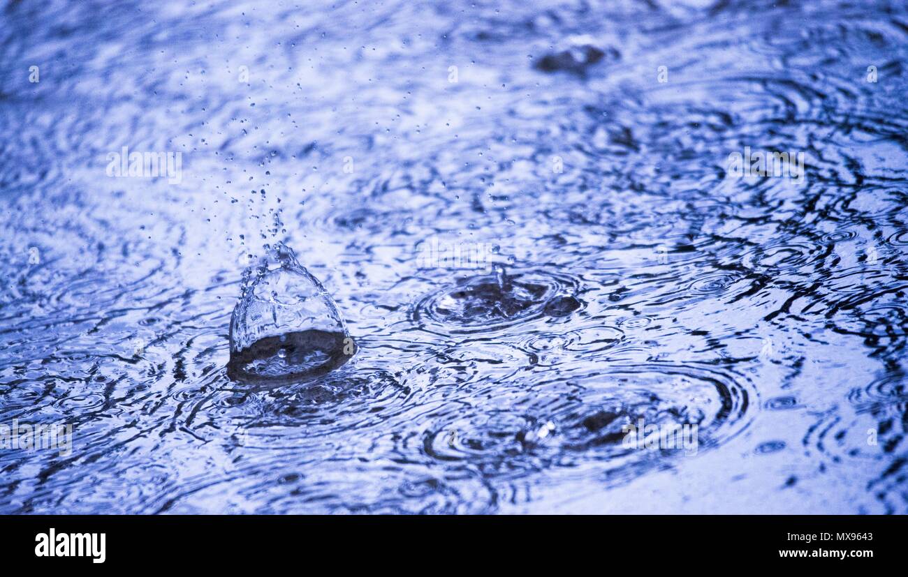 summer raindrops and ripples, image of a Stock Photo - Alamy