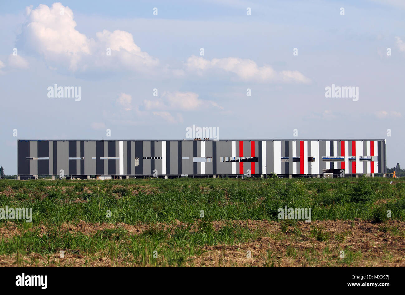 new factory colorful walls construction site Stock Photo - Alamy