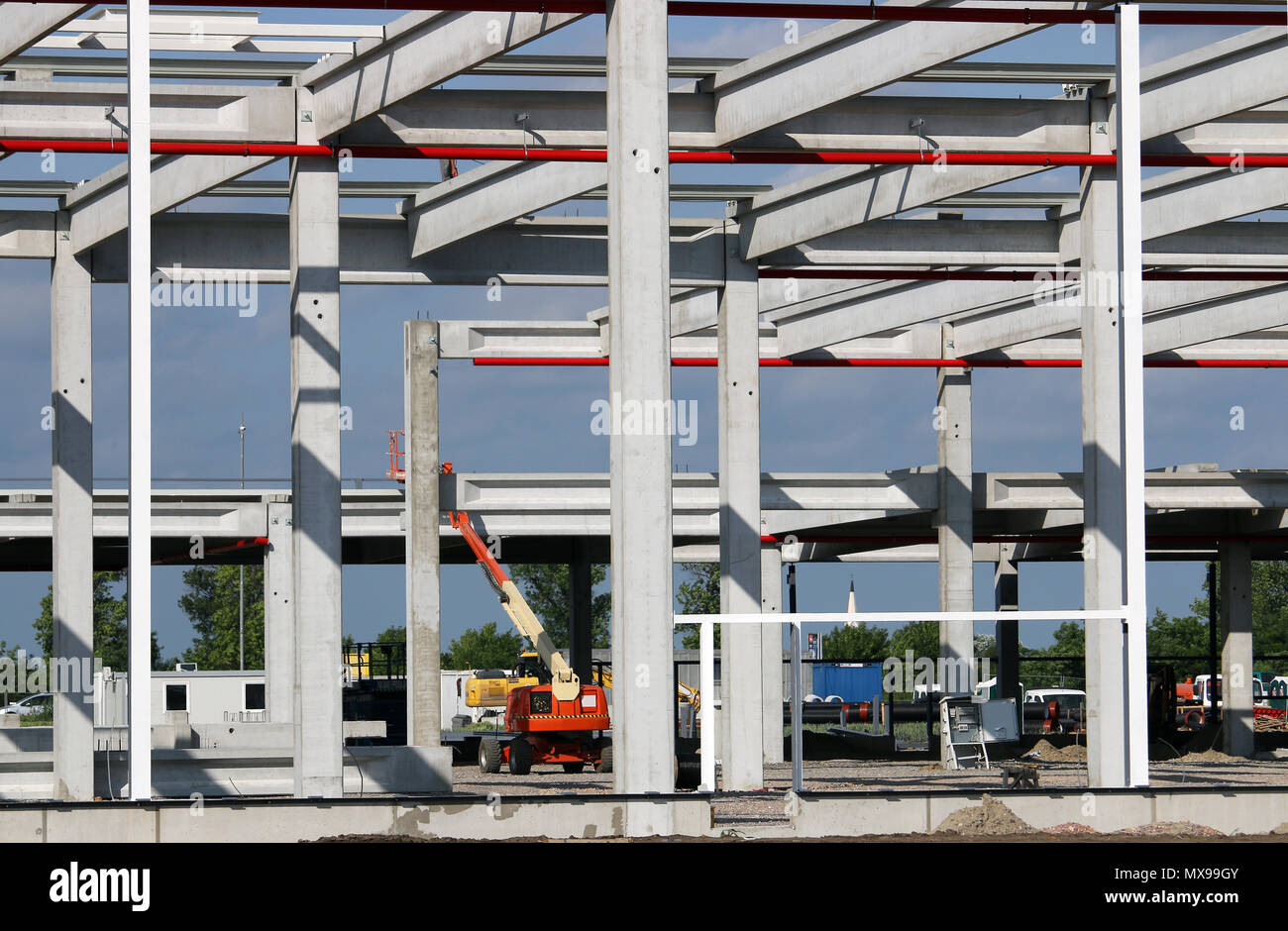 new factory construction site detail Stock Photo - Alamy