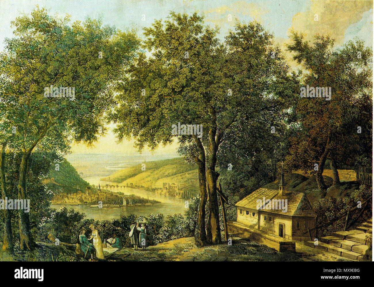 . Rhine scene by Georg Schneider (1759-1843), after 1820. oil on canvas ...
