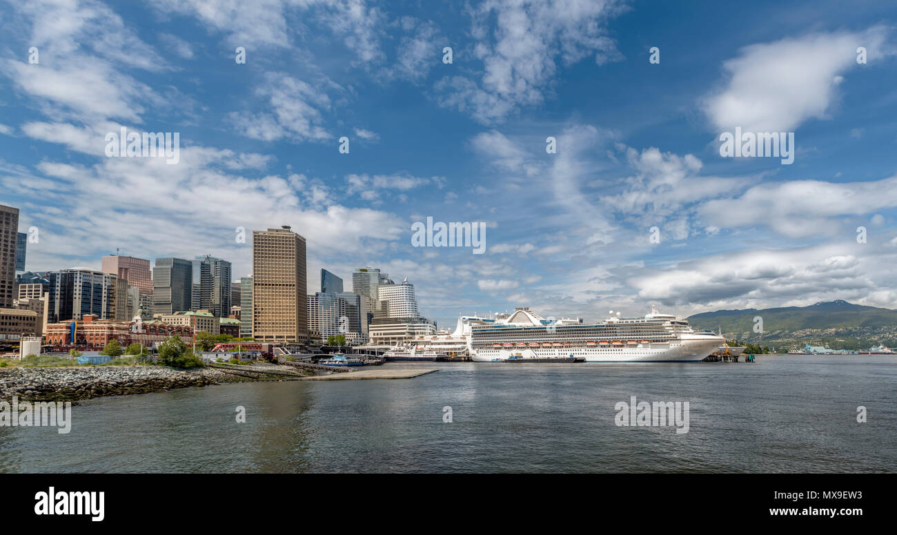 Panorama of the embankment of a modern seaside city with skyscrapers ...