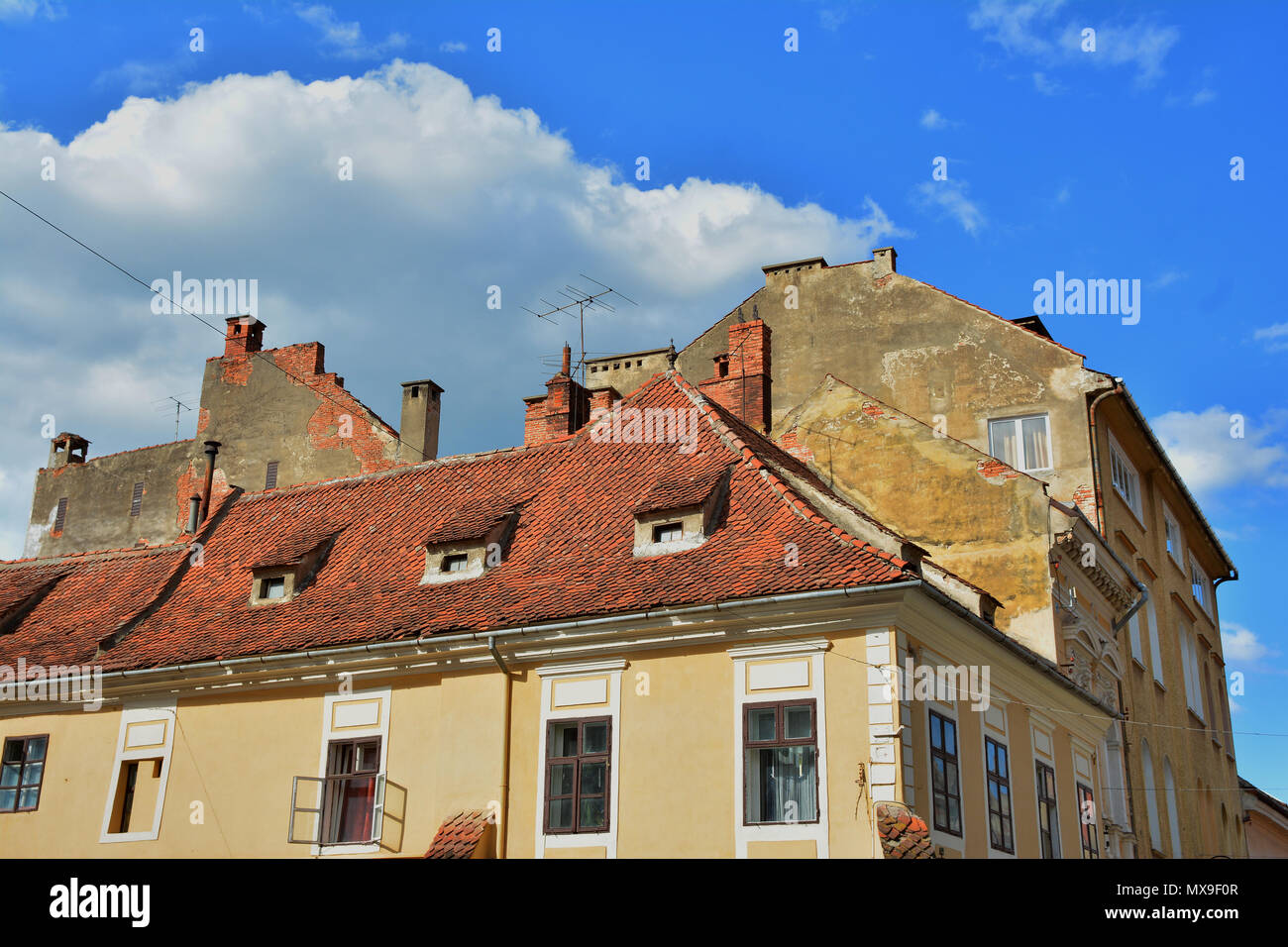 Building architecture in Brasov, Romania Stock Photo - Alamy