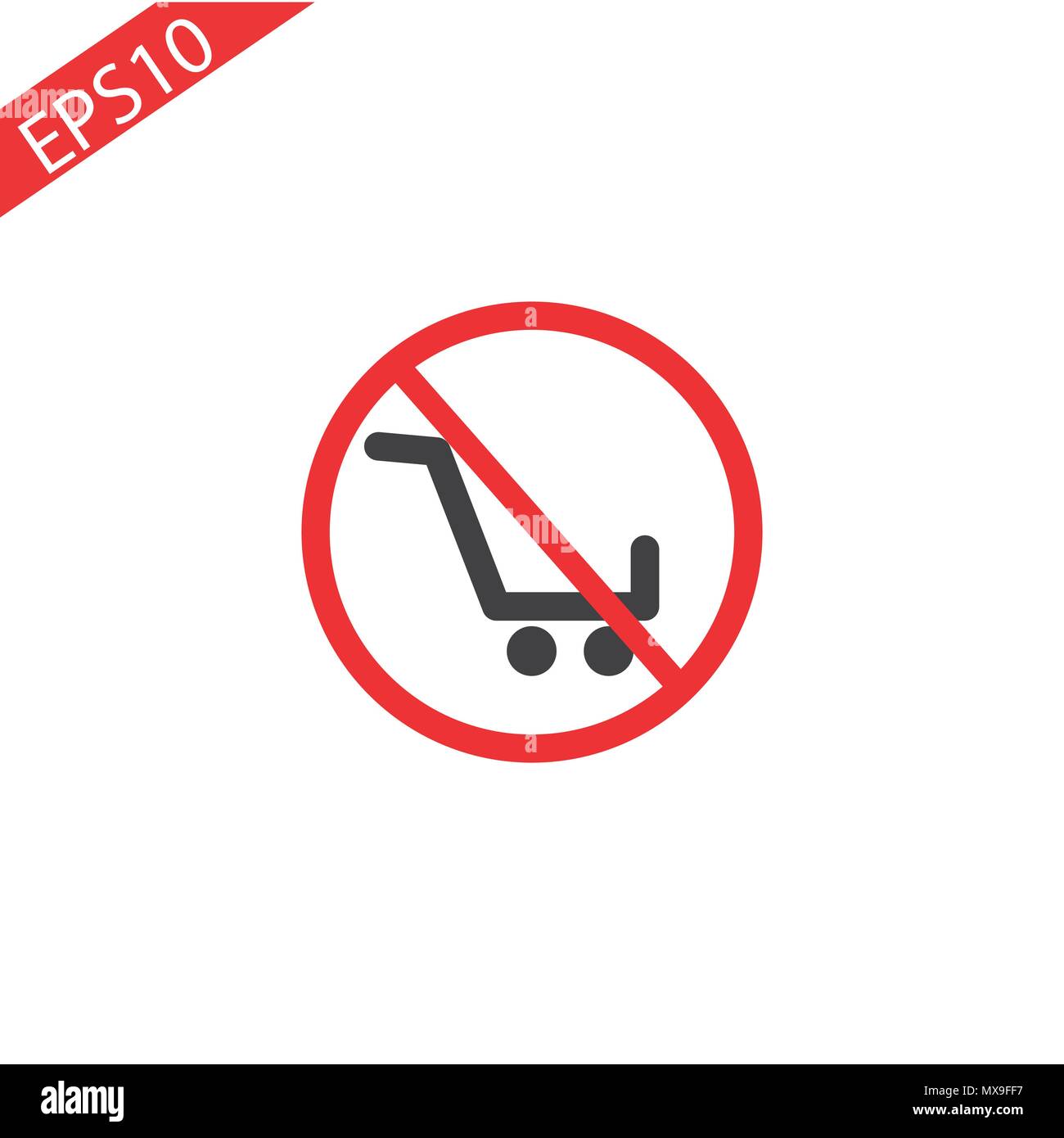No shopping cart sign, vector isolated illustration.Mail icon Vector ... No shopping cart sign, vector isolated illustration.Mail icon Vector ...