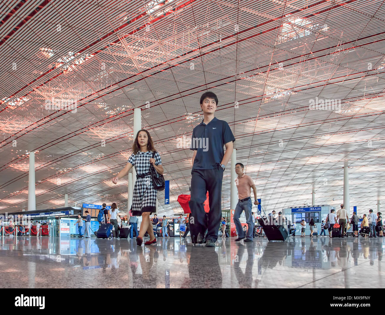 BEIJING-AUG. 28, 2010. Interior Capital International Airport, Terminal ...
