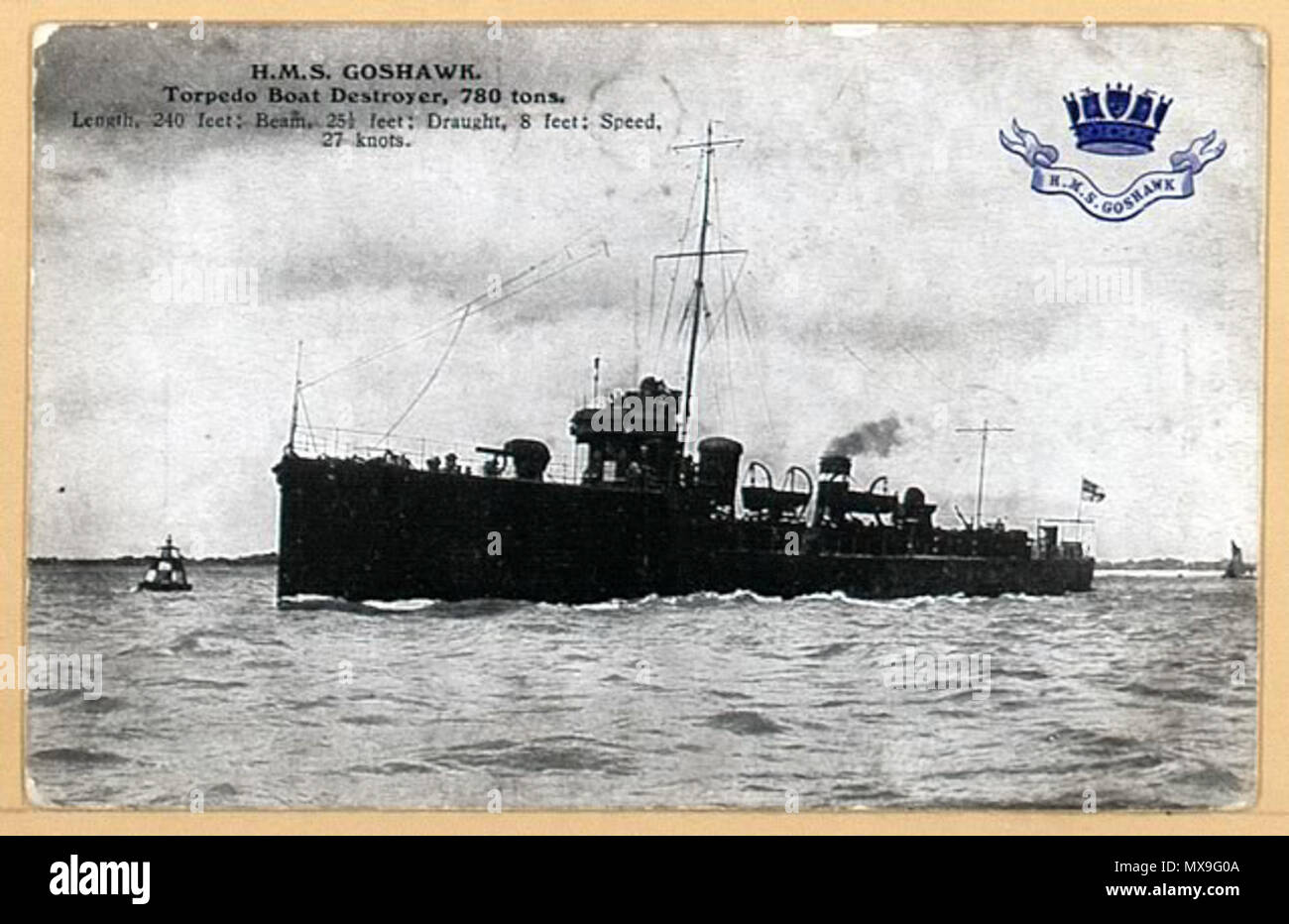 . English: HMS Goshawk . 1911. Unknown 250 HMS Goshawk (1911 Stock ...