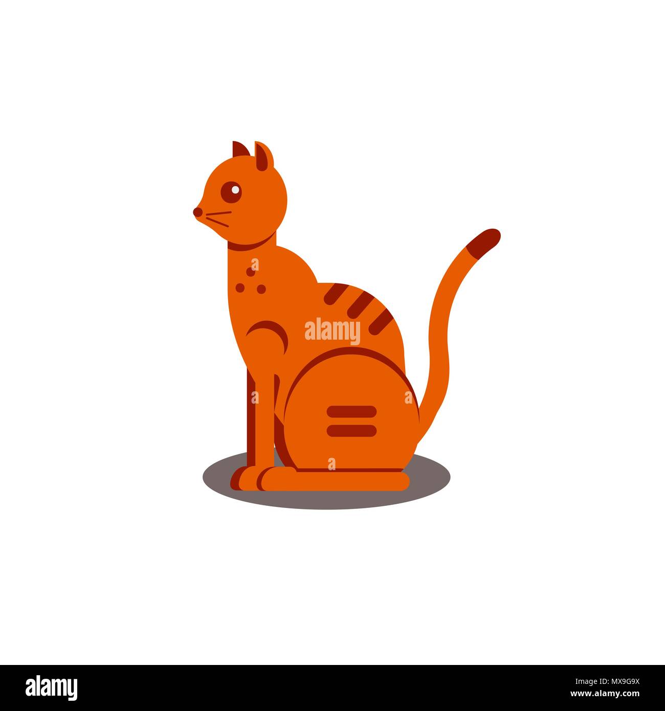 Stylized geometric flat cat isolated. Vector stock Stock Vector Image ...