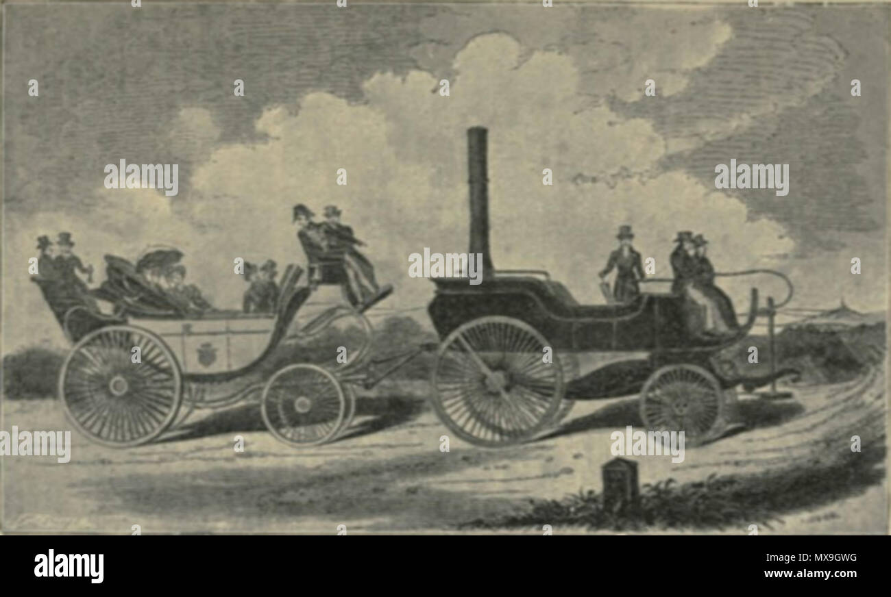 . English: Gurney's steam carriage p.37 of s:Omnibuses and Cabs . 1902 ...