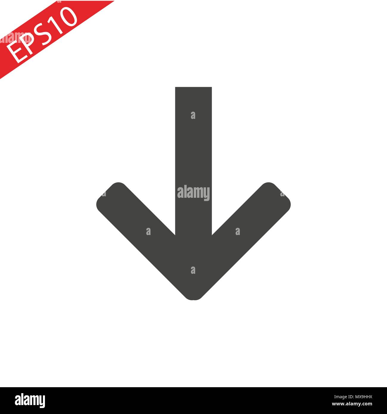 Arrow down icon black on a white background Eps 10 Stock Vector Image ...