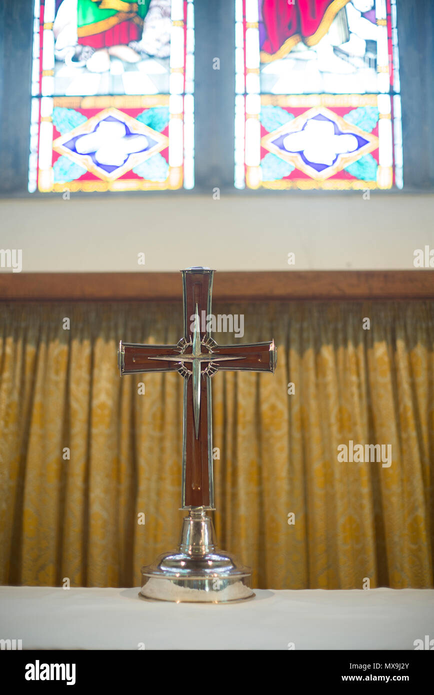 Crucifix in a church Stock Photo - Alamy