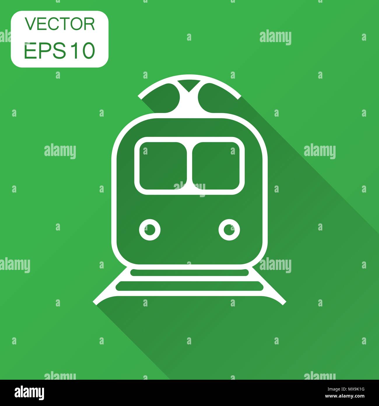 Train transportation icon. Vector illustration with long shadow ...